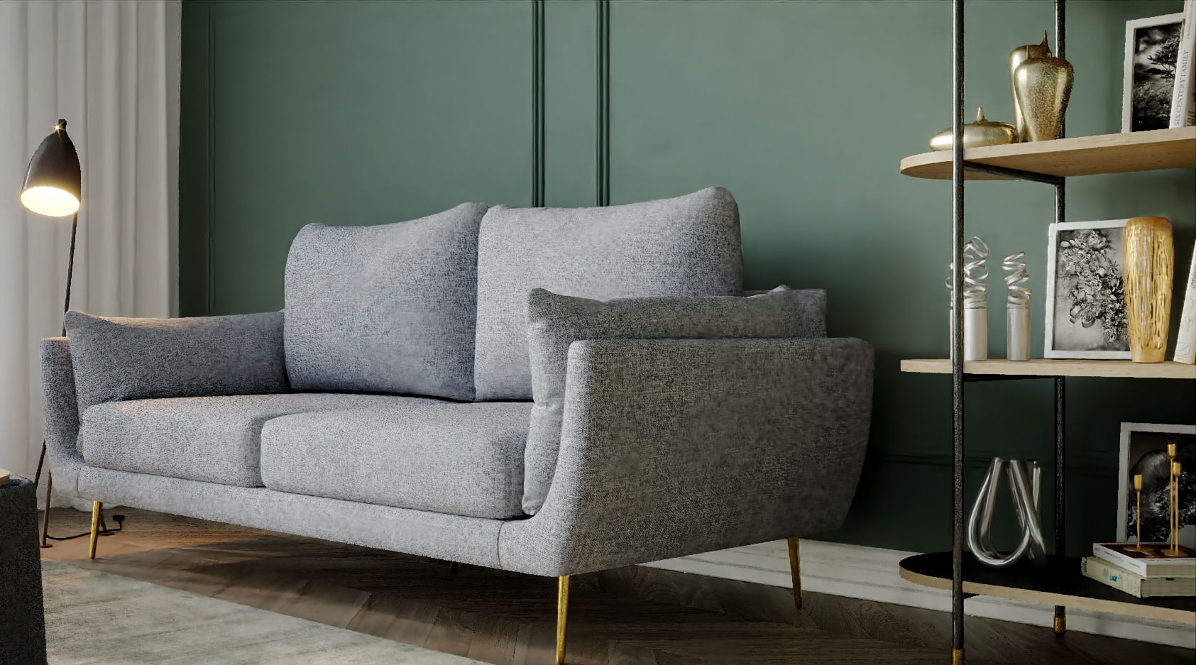 Furniture (product) renders in an interior setting